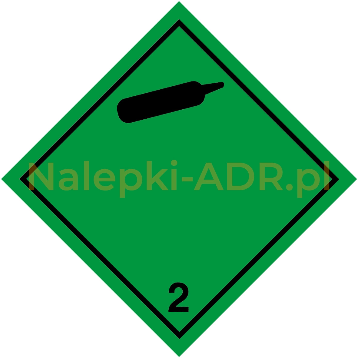 Nalepka nr 2.2 - Nalepki ADR klasa 2 - Gazy Niepalne i Nietrujące - 25x25cm | Nalepki ADR ...